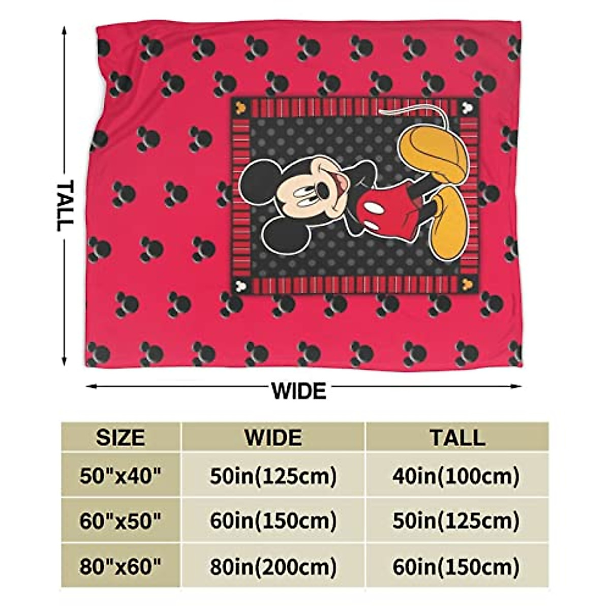 Cartoon Mouse Blanket Ultra Soft Warm Throw Blanket Suitable for Adults and Children to Use 50"X40" Fade Resistant Kawaii Cartoon Character Fuzzy Bedding for Traveling Camping Couch Sofa Gifts A- 19