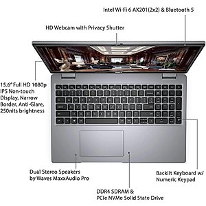 Dell Latitude 5520 Business Laptop, 15.6" FHD Display, Intel Core i5-1145G7 vPRO, 64GB DDR4 RAM, 1TB PCIe SSD, IR Camera, HDMI, Backlit Keyboard, Wi-Fi 6, Thunderbolt 4, Windows 11 Pro