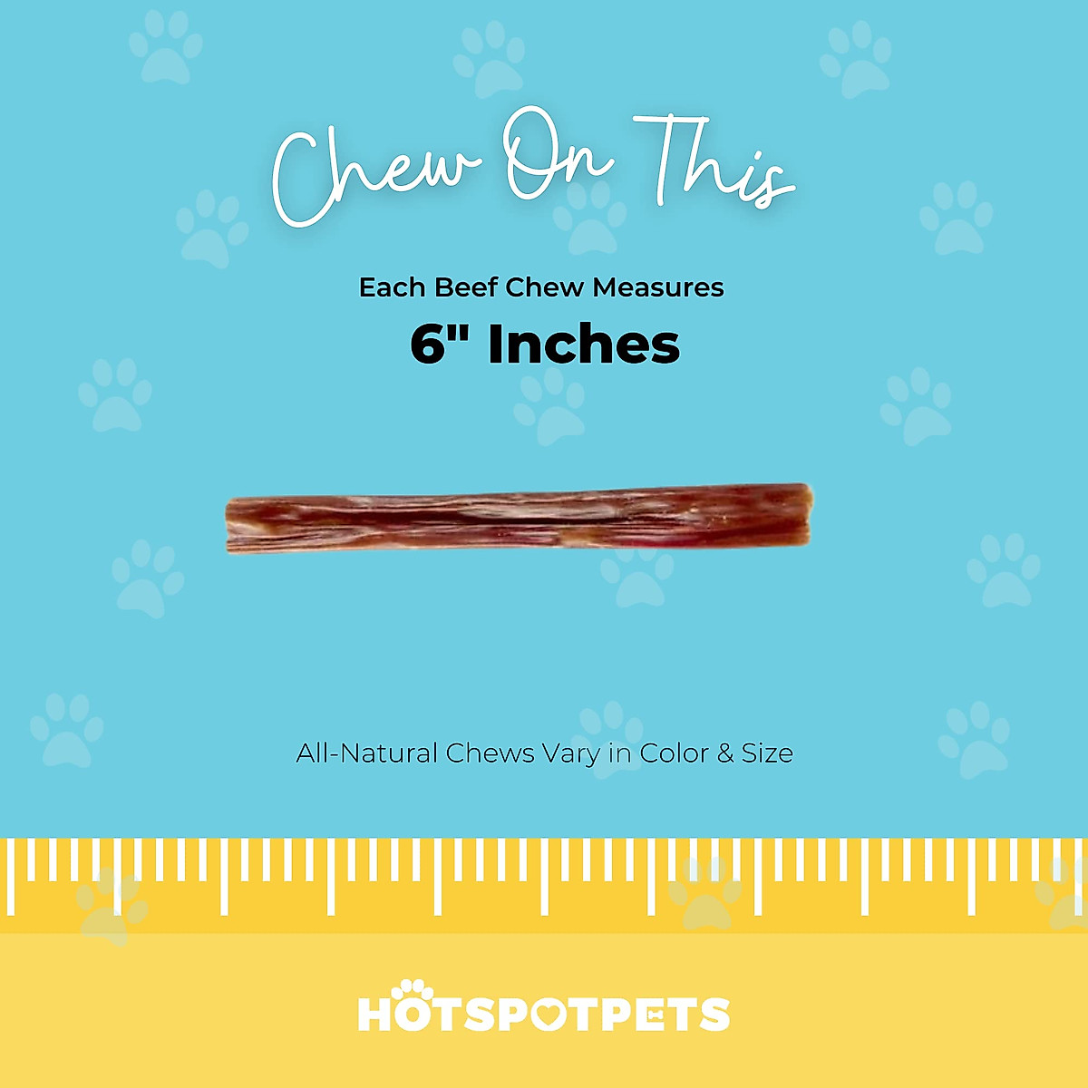hotspot pets Premium Beef Gullet Sticks for Dogs 6" - All Natural Grass-Fed Beef Dog Chews, Rich in Glucosamine Chondroitin for Joint Health, Single Ingredient No Rawhide Dog Treats