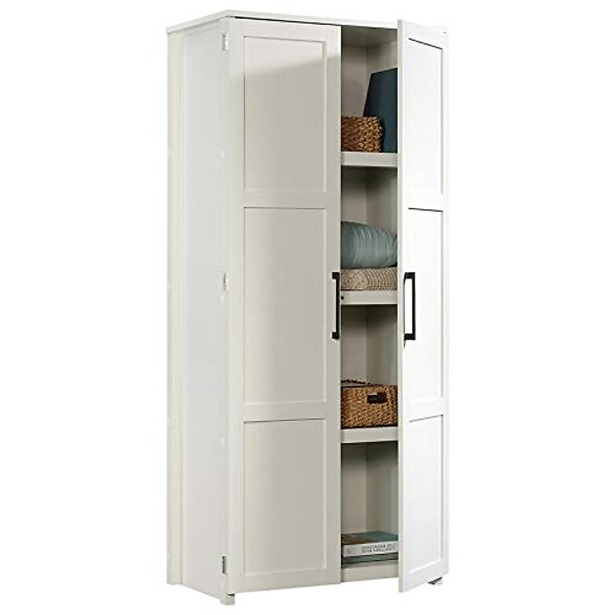 Pemberly Row 30" W Pantry Storage Cabinet with Doors and Shelves in White