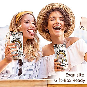 Macorner Sister Gifts From Sister - Stainless Steel Tumbler 20oz Gifts for Sisters - Mothers Day Gift For Sister From Sister - Gift For Best Friend Women Big Sister Little Sister Birthday Gifts