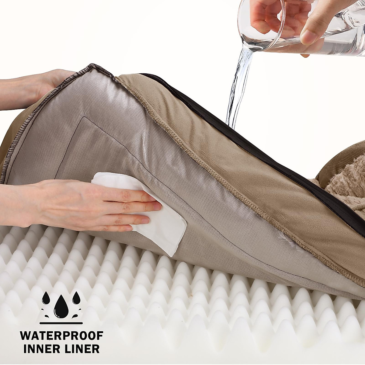 INVENHO Orthopedic Dog Beds Large Sized Dog, XL Washable Dog Sofa Bed Large, Egg-Crate Foam Dog Couch Bed with Washable Removable Cover, Waterproof Lining and Nonskid Bottom