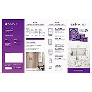 EZ-NICHES - USA - EZLRN - 14in X 22in - Made To Tile - Recessed Tile Wall Shampoo Soap Niche