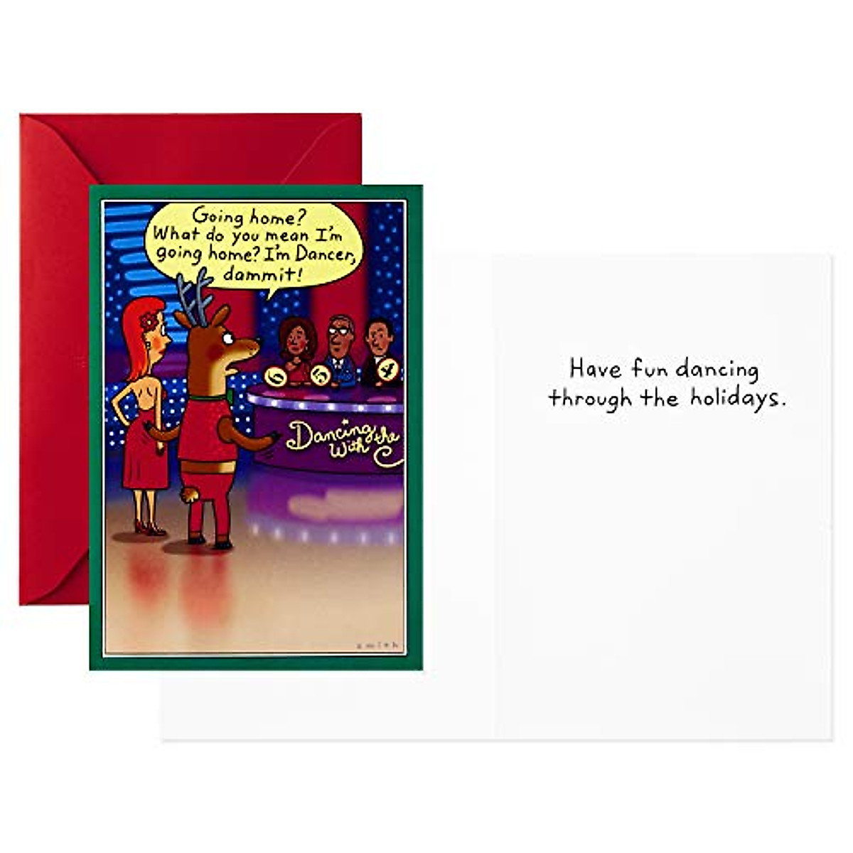 Hallmark Shoebox Funny Boxed Christmas Cards Assortment, Cartoons (4 Designs, 24 Christmas Cards with Envelopes) (1XPX5183)