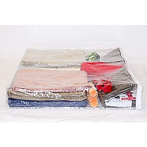 Clear Vinyl Zippered Storage Bags 23 x 23 x 4 Inch 5-Pack