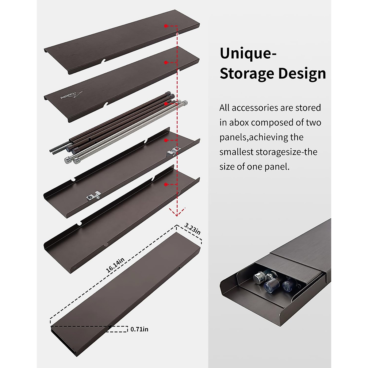 Flexifold Ultralight Aluminum Camping Table, Portable Folding Camping Table, Small Outdoor Side Table with Carry Bag for Outdoor Cooking, Picnic, Camp, Beach, Travel