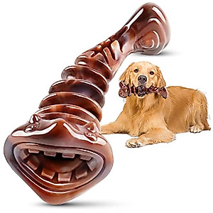 WOWBALA Large Dog Chew Toys: 2 Pack Dog Toys for Aggressive Chewers - Super Chewer Dog Toys for Large Dogs - Tough Dog Chew Toys - Indestructible Dog Toys for Medium, Large Dogs (Brown)