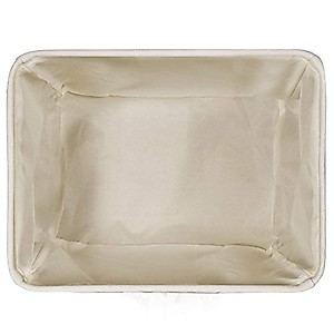 White Cat Canvas Storage Basket Box for Household Items or Toys - with Gray Cat Pattern. 16.5in x 12.5in x 7.5in