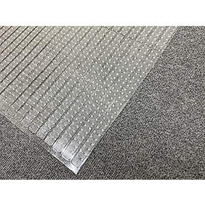 Ottomanson Multi Grip Ribbed Carpet Protector Runner Rug , 26" X 6', Clear