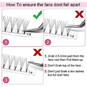 Premade Fans Eyelash Extensions 5D 3D 7D 8D 10D Short Stem Premade Volume Eyelash Extensions 3D 5D 7D Volume Lash Extensions .07 .10 Pre made Lash Fans C D Curl 9-15 MIX(5D-D-0.10,9-15mm)