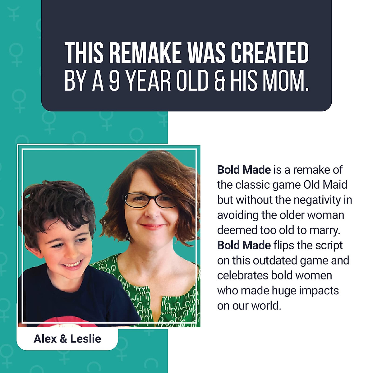 Bold Made Card Games for Kids & Adults - Unique Remake of Old Maid & Go Fish - Feminist Playing Cards, Co-Created by A 9 Year Old, Features 40 Hand-Drawn Portraits of Amazing Women in History