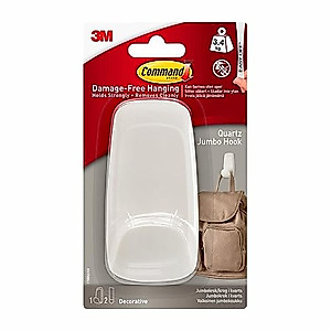 Command 17088Q-ES Jumbo Hook Heavy Duty, Holds 7.5 lbs HARDWARE, 0, Quartz, 4 Count
