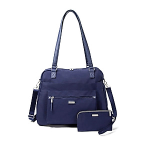 Baggallini Overnight Expandable Laptop Tote - Lightweight Travel Bag for Women, Navy