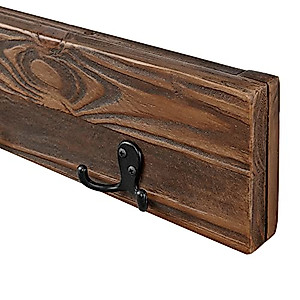 Alaterre Pomona Metal and Wood Wall Coat Hook, 48", Brown