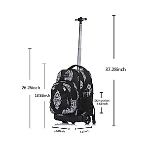 Tilami Rolling Backpack 18 inch Boys and Girls Laptop Backpack, Totem