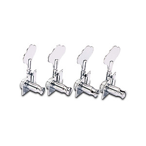 Metallor Vintage Open Gear Machine Heads Tuners Tuning Pegs 4 In Line Right Hand Guitar Parts Replacement for P Bass J Bass Chrome 4PCS