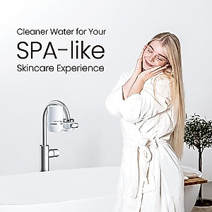 Waterdrop Ultra Filtration System for Skin Care, Faucet Water Filter, 320 Gallons Longer Life Faucet, Tap Water Filter, Reduces Chlorine, Fits Standard Faucets, WD-FC-02 (1 Filter Included)