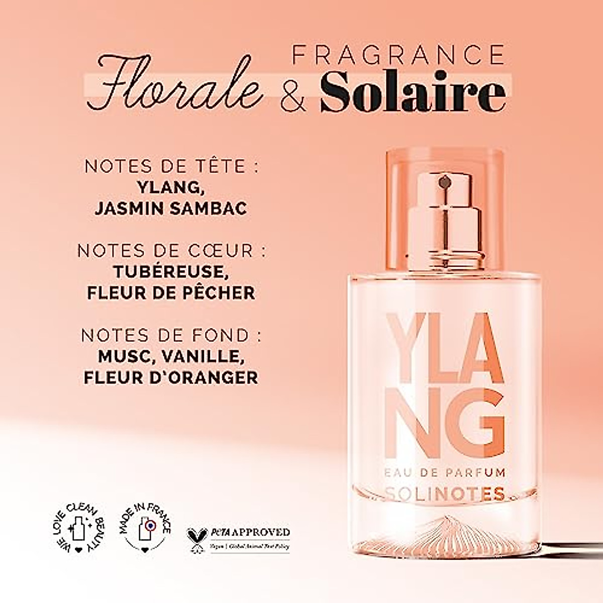 SOLINOTES Ylang Perfume for Women - Eau De Parfum | Delicate Floral and Soothing Scent - Made in France - Vegan - 1.7 fl.oz