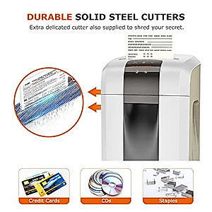 Bonsaii Evershred Pro 6-8 Sheets Super Micro-Cut Paper Shredder, 60 Mins Non-Stop Running, P-5 High Security, Ultra-Quiet Home Office Shredder for Documents/Mails/CDs/Cards, 4.2 Gallons Pullout Bin