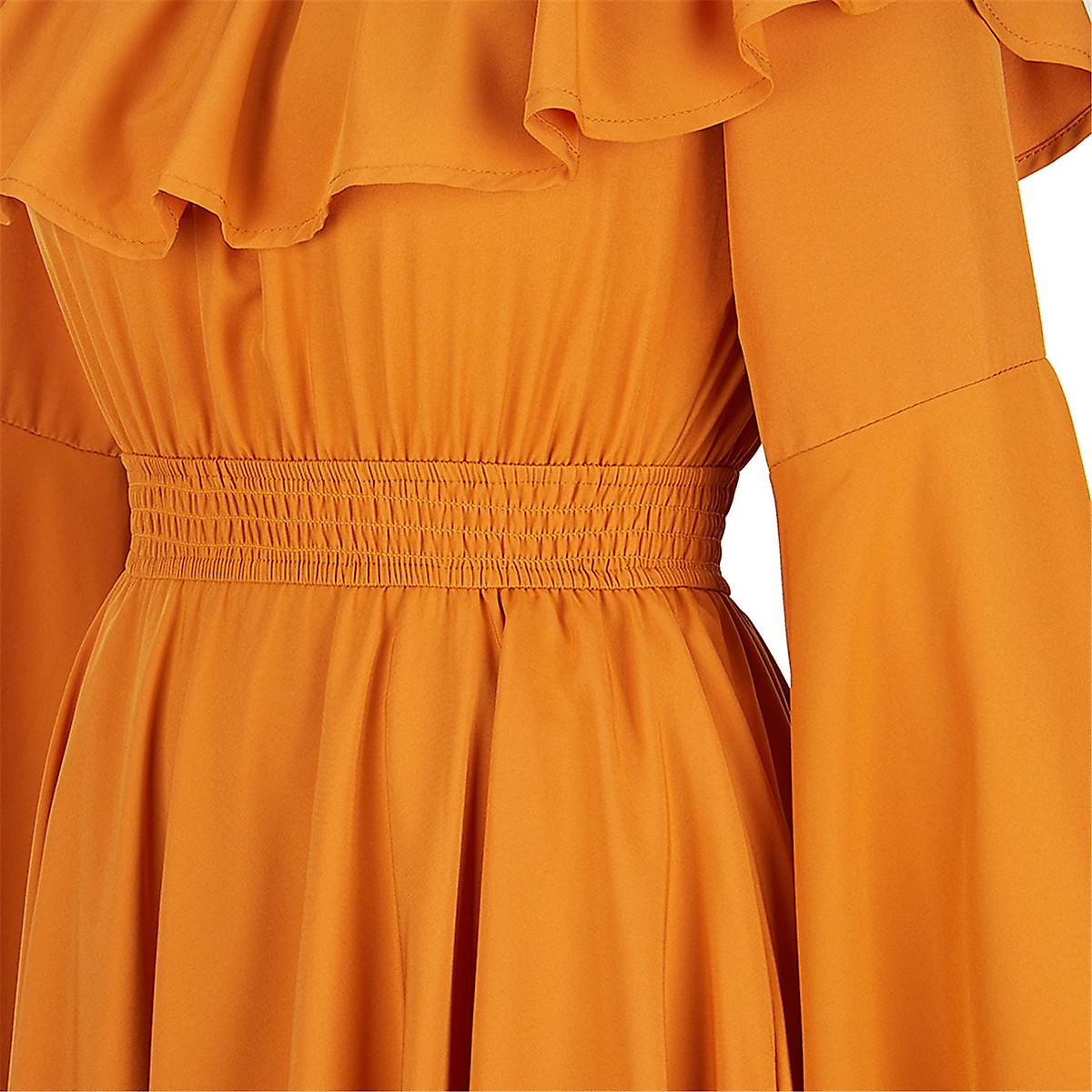 Parlsdy Renaissance Dress Women Pirate Peasant Dress Medieval Costume for Women Turmeric-L