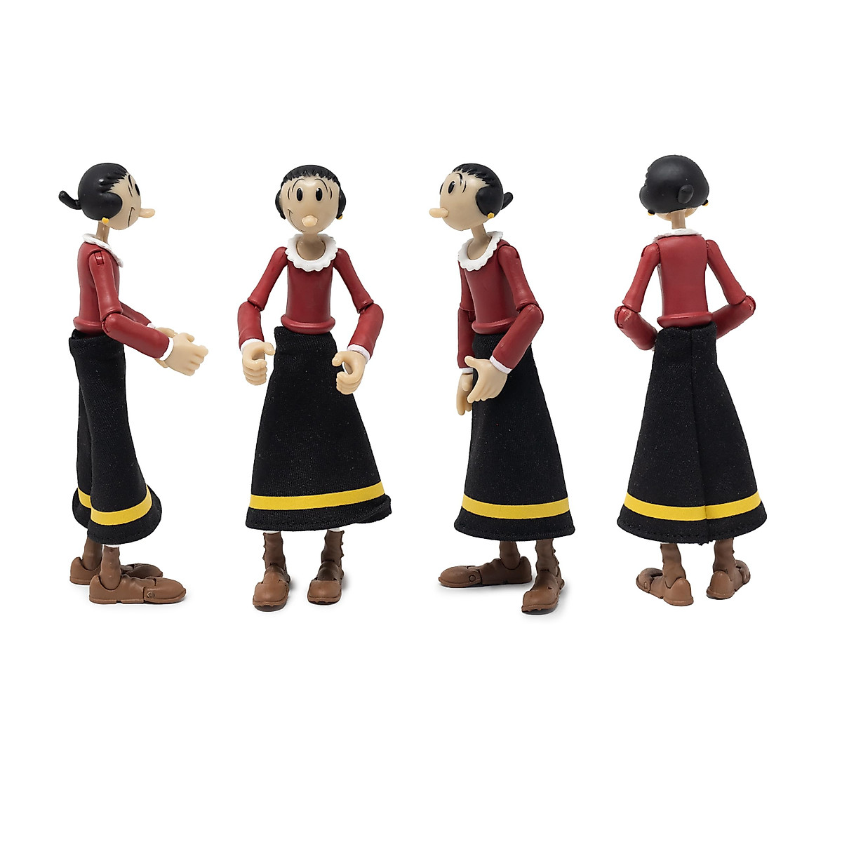 Boss Fight Studio Olive OYL Popeye Classics Wave 1 Action Figure – Highly Articulated Figurine with Accessories Including Swee’ Pea, Fabric Skirt, Alternate Heads and Hand, and Removable Hat - 1:12