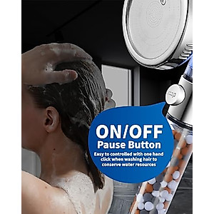 Luxsego Filtered Shower Head for Hard Water with Stop, High Pressure 4-Mode Shower Heads Built-in Power Spray to Clean Corner, Tub & Pets, Water Softener Handheld Shower to Remove Chlorine & Fluoride