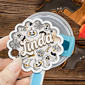 Halloween Basket Tag, Boo Basket Tag, Personalized Halloween Name Tag, Custom Basket Tag, Acrylic Scallop Name Tag, Acrylic Pumpkin Tag