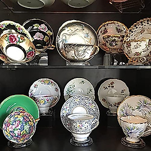 Hedume 16 Pack Clear Acrylic Display Risers, 4.4" x 3.2" x 2.2" Display Stand for Figures, Buffets, Dessert, Cupcakes, Candy, Jewelry and Collectibles