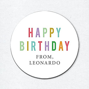 Personalized Gift Stickers, Happy Birthday Favor Stickers for Kids, Party Favor Stickers, (F7:42)