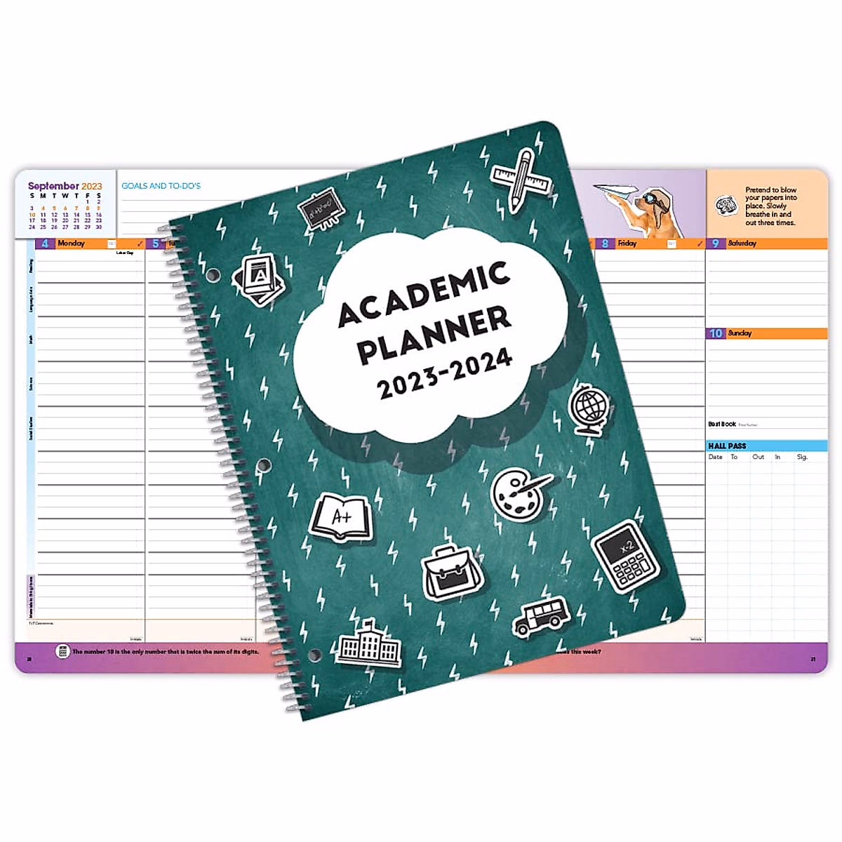 Dated Middle High School Student Planner 2023-2024 Academic School Year, Large (8.5" by 11") Matrix Style Datebook with Classic Middle/High Matrix Cover
