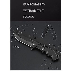 Labstandard Pocket Folding Knife with 3.34” Stainless Steel blade and Aluminum Handle-Folding hunting camping Knife with liner