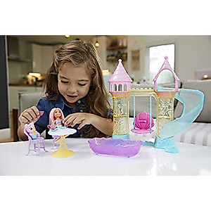 Barbie Dreamtopia Mermaid Playground Playset, with Chelsea Mermaid Doll, Merbear Friend Figure and Sand Castle Set with Swing, Slide, Pool and Tea Party, Gift for 3 to 7 Year Olds
