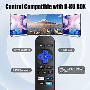 EFGWXYZ (2 Pack) Replacement Remote Control for RKU- Express, Compatible with RKU- Premiere, for RKU- Box, for RKU- Player, for RKU- 1 2 3 4 -【NOT for Any Stick or TV】 H-NDHS