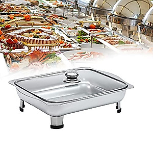 Fenteer Buffet Dish Tray, Chafing Dish, Transparent Cover Rectangular Serving Tray Stainless Steel Chafer for Holidays Picnic, arc