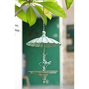 Bird Feeder Hanging Tray, Bird Feeders for Outdoors Hanging, Outdoor Hanging Metal Bird Feeder, Antique Umbrella Shape Bird Feeder, Metal Hanging Seed Tray for Garden Yard Decoration