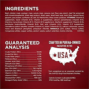 Purina ONE Grain Free Natural High Protein Dry Dog Food Formula True Instinct with Real Beef with Added Vitamins, Minerals and Nutrients - 12.5 lb. Bag