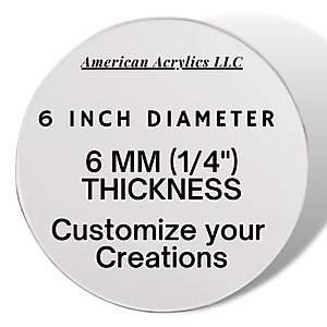 Frosted Acrylic Cake Circle, Blank Disc for D.I.Y - 6 Inch Diameter Acrylic Round Disc, Perfect for Cake Decorating Vinyl Craft Project - 6 Inch Multipurpose Plexiglass (3 Units)