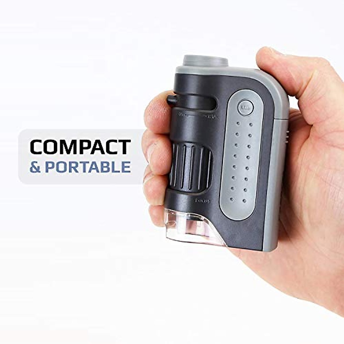 Carson MicroBrite Plus 60x-120x LED Lighted Pocket Microscope (MM-300) & MicroFlip 100x-250x LED and UV Lighted Pocket Microscope with Flip Down Slide Base and Smartphone Digiscoping Clip (MP-250)
