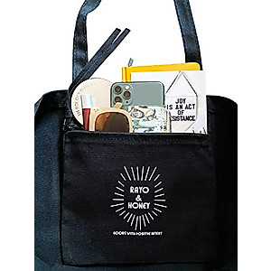 rayo & honey "Lift Every Voice" Quote Black Canvas Tote Bag