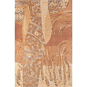 Momeni Rugs New Wave Collection, 100% Wool Hand Carved & Tufted Contemporary Area Rug, 5'9" Round, Black