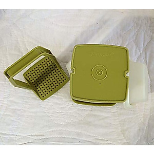 Tupperware Small Square Pick a Deli Pickle or Olive Keeper Container, Green