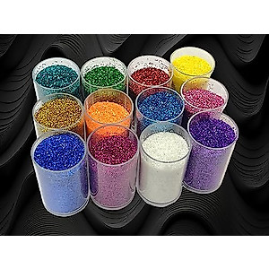 AMORNPHAN Fine Glitter Set 12 Colors, Glitter Powder for Crafts DIY Resin Projects Tumblers Nail Makeup Slime, A Variety of Colors and Infinite Creativity 10 g/0.35 oz Each