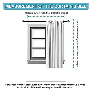 RYB HOME Bedroom Blackout Curtains - Black Curtains Solar Light Block Insulated Drapes Energy Saving for Bedroom Dining Living Room, 42 x 45 inches Long, Black, Set of 2