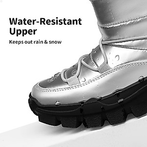 DREAM PAIRS Girls Boys Snow Boots Slip Resistant Outdoor Warm Ankle Winter Shoes Toddler/Little Kid,Size 2 Little Kid,Sliver,KSB218