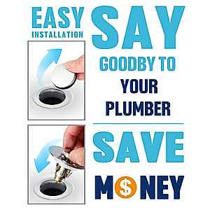 Tgosomt Bathroom Sink Stopper, Bathroom Sink Drain Strainer, Revolutionary Bathroom Accessories & Essentials (Chrome-Plated)