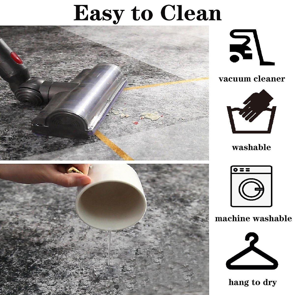 Vintage Classic Wooden Guitar Area Rug, Fashion Music Lover Bedroom Rug, Machine Washable Breathable Soft Anti-Skid Floor Rugs for Family Bedside Living Room Study Room Sofa, 6x8ft