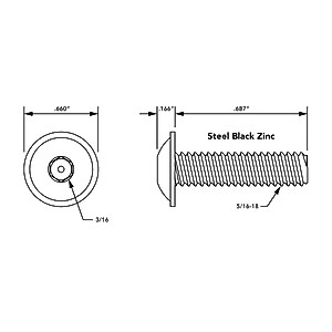 8020, 3330, 15 Series, 5/16-18 x 0.687 Inch 11/16 Inch Flanged Button Head Socket Cap Screw (FBHSCS) Bolts (100 Pack)