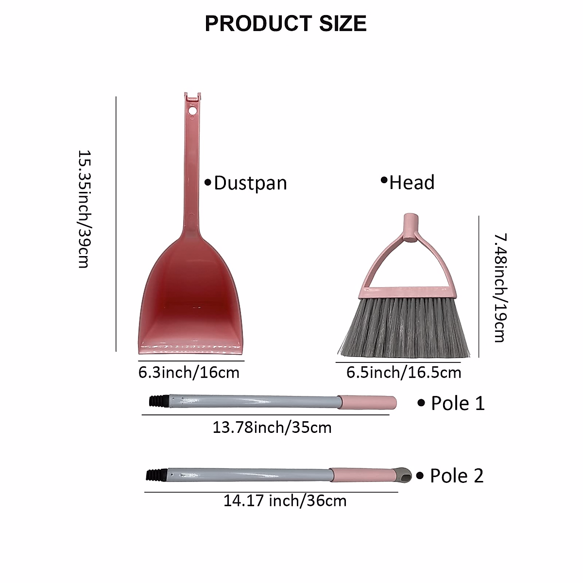 BSMstone Kids Broom and Dustpan Set-Mini Dustpan and Broom for Children Housekeeping Pretend Play Cleaning Tools Set (Blue)