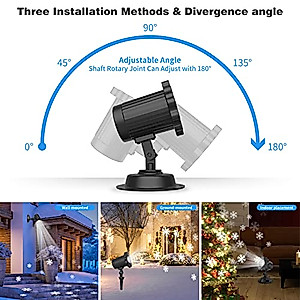 (2022 Version)Christmas Projector Lights Outdoor with Remote Control Timer, IP65 Waterproof, Wall Mountable, 14.76ft Cable, Snowflake Projection Lamp for Xmas Holiday New Year House Party Decoration