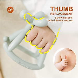 Miraloop Teething Toy for Baby 0-6, 12, 18 Months Infant, Jellydog Never Drop Food Grade Silicone Rocking Teether, Prevent Choking & Odorless, Less Dust and Hair Adhesion, Baby Gift, Mint Green